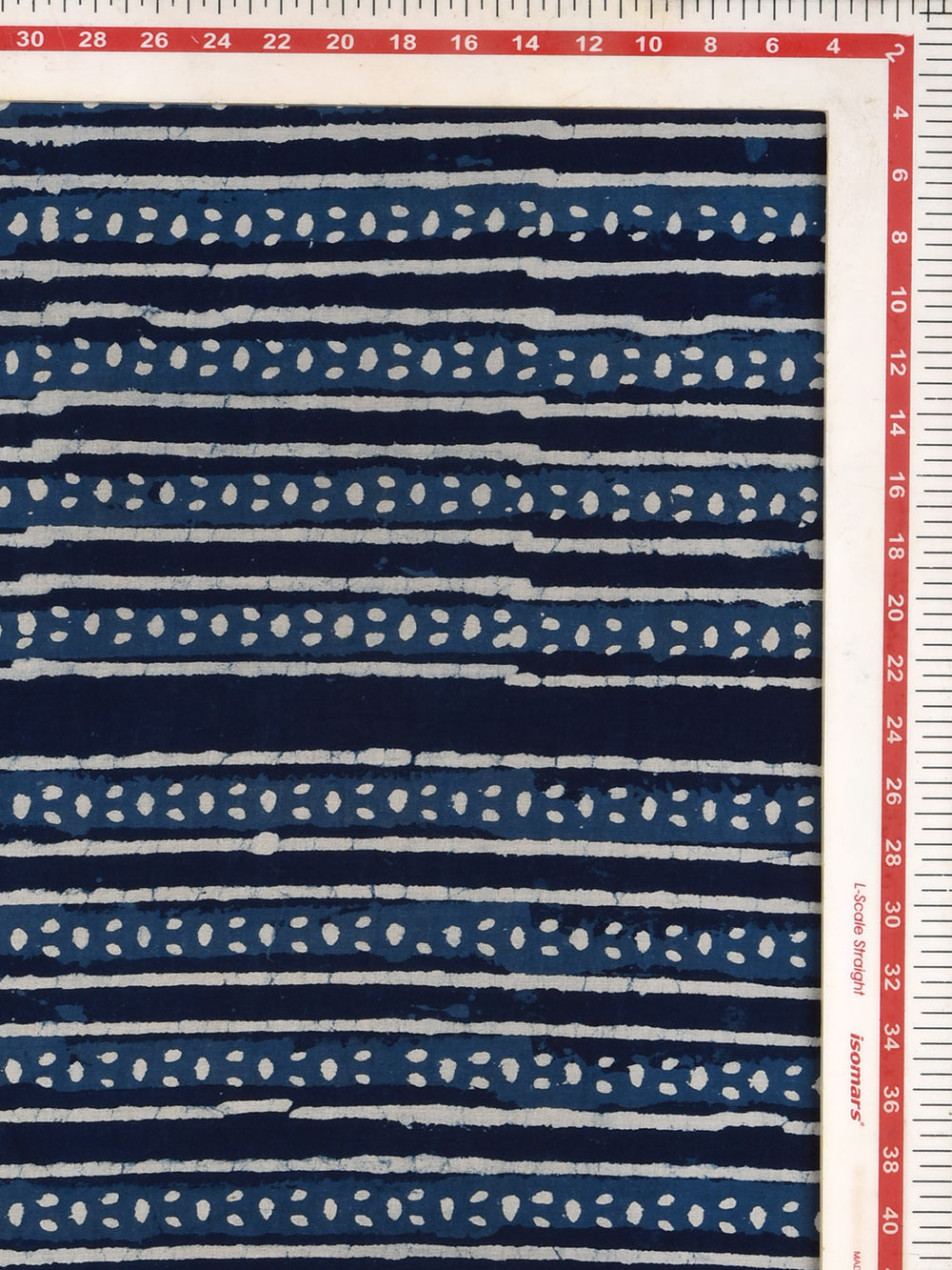 Daboo Indigo Parcha Border Cotton Cambric Fabric