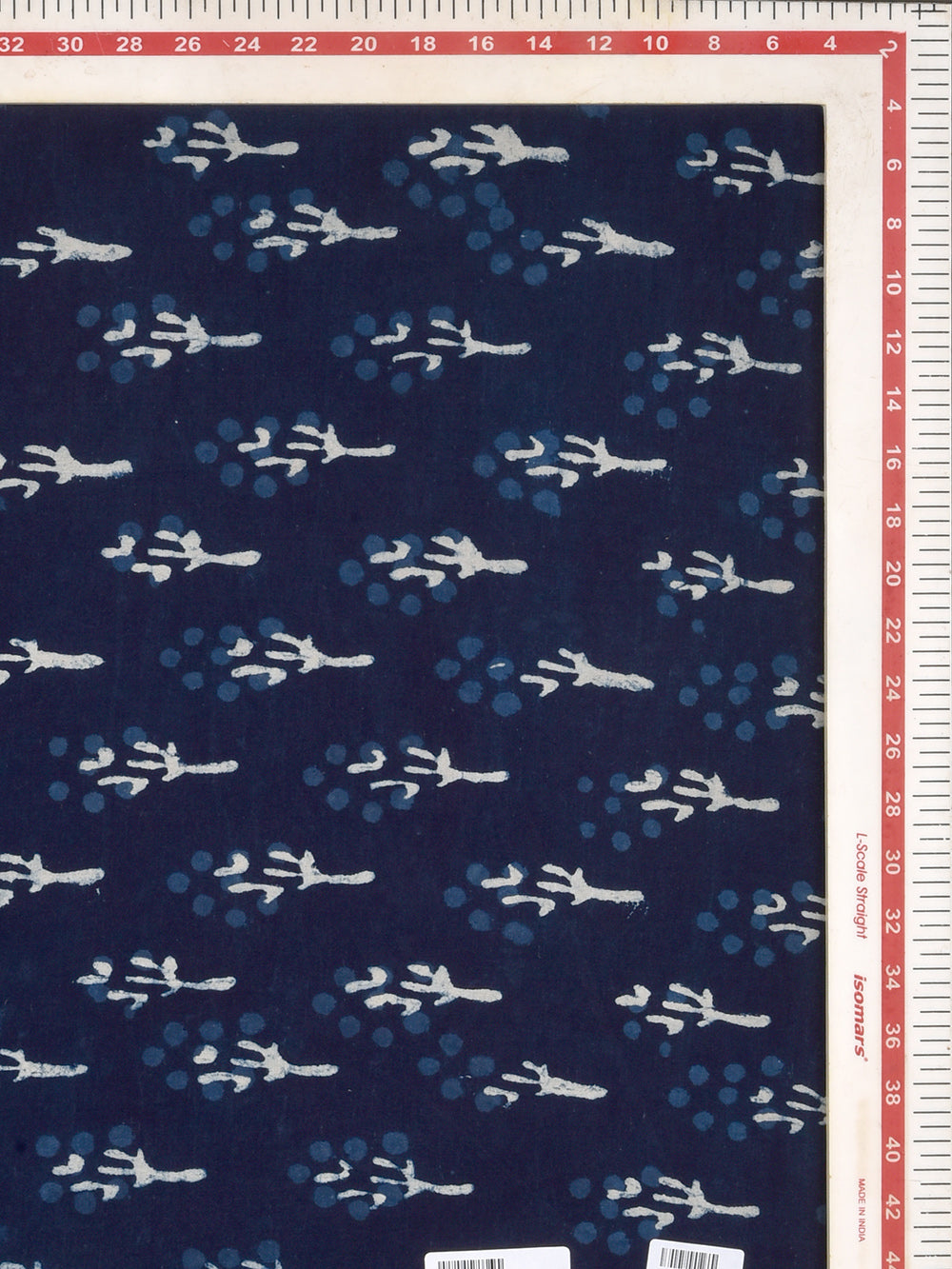 Daboo Indigo Angoori Phool Cotton Cambric Fabric