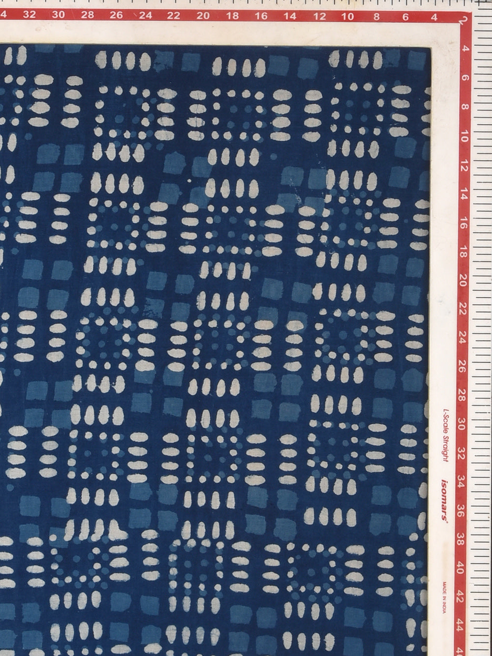 Daboo Indigo Criss Cross Cotton Cambric Fabric
