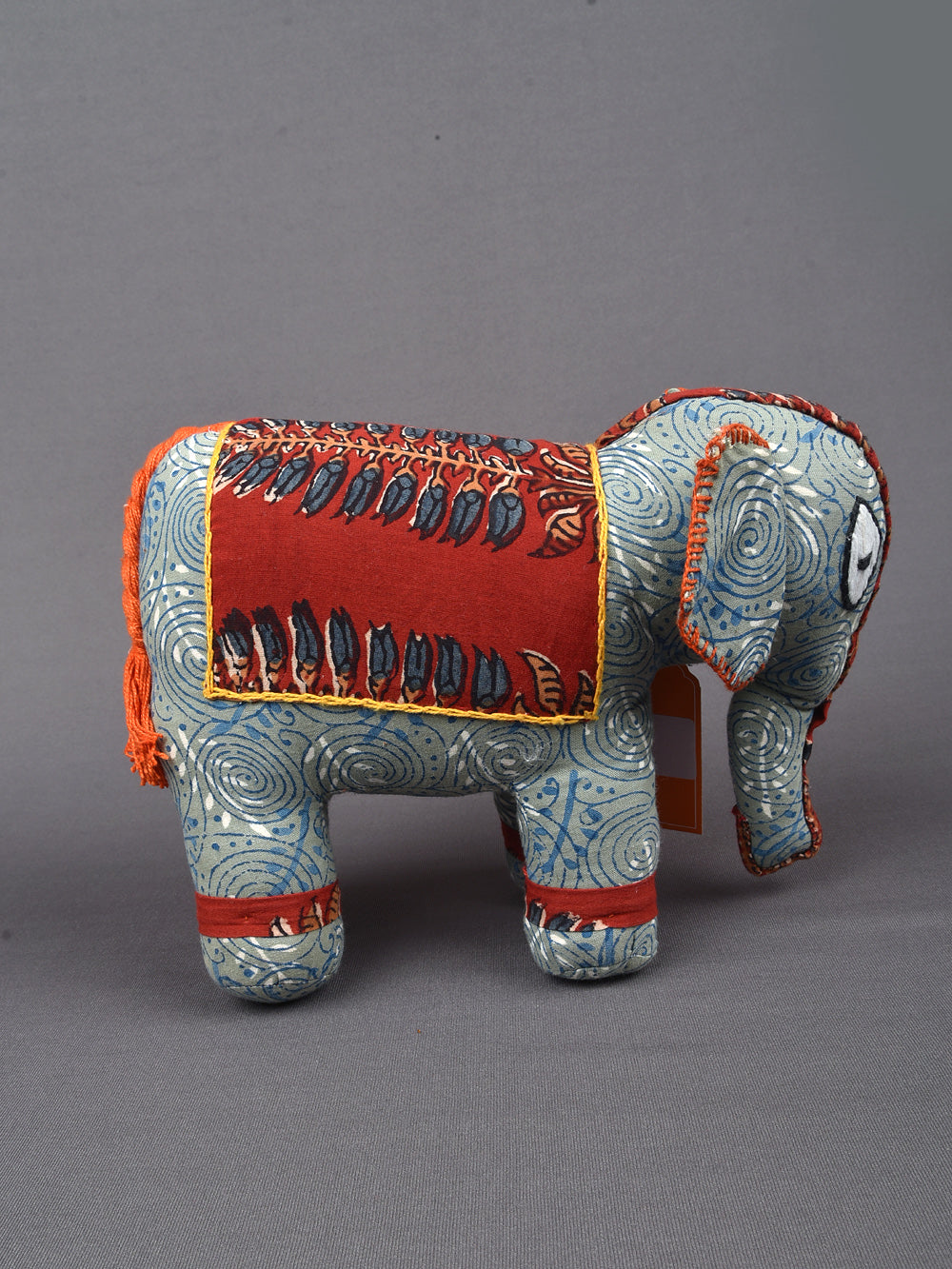 Elephant Hand Block Printed Fabric Soft Toy