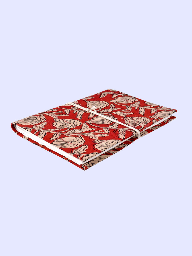 Natural Bagru Red Flower Traditional Bahi Khata A5