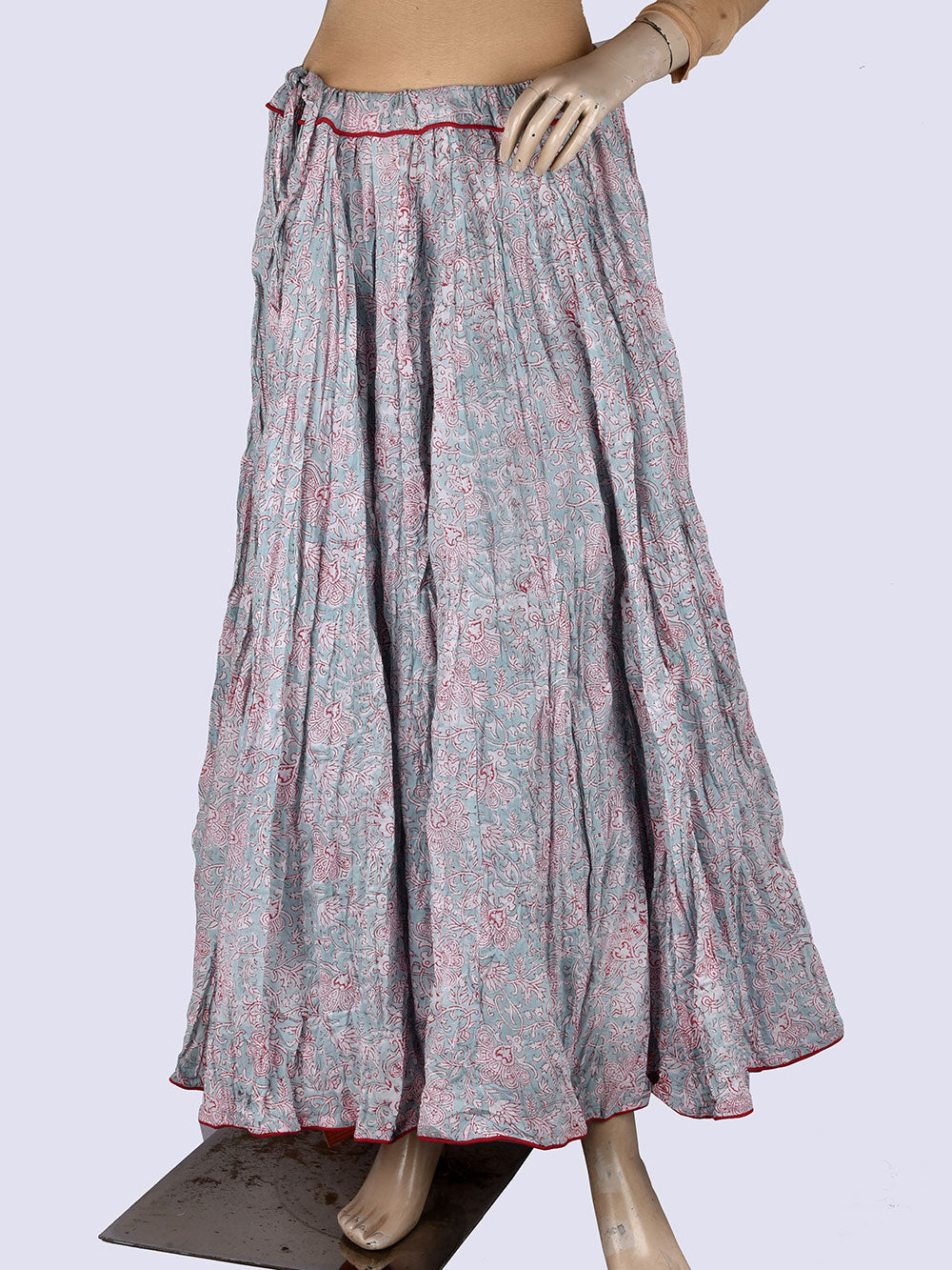 Anokhi Sky Blue Hand Block Printed Crinkled Cotton Cambric 48 Kali Kal