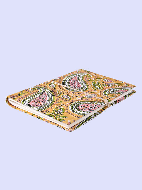 Yellow Paisley Traditional Bahi Khata A5