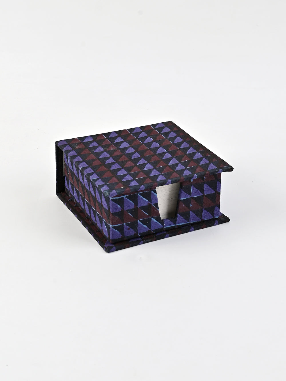Geometric Triangle Print Block printed Slip box for quick notes