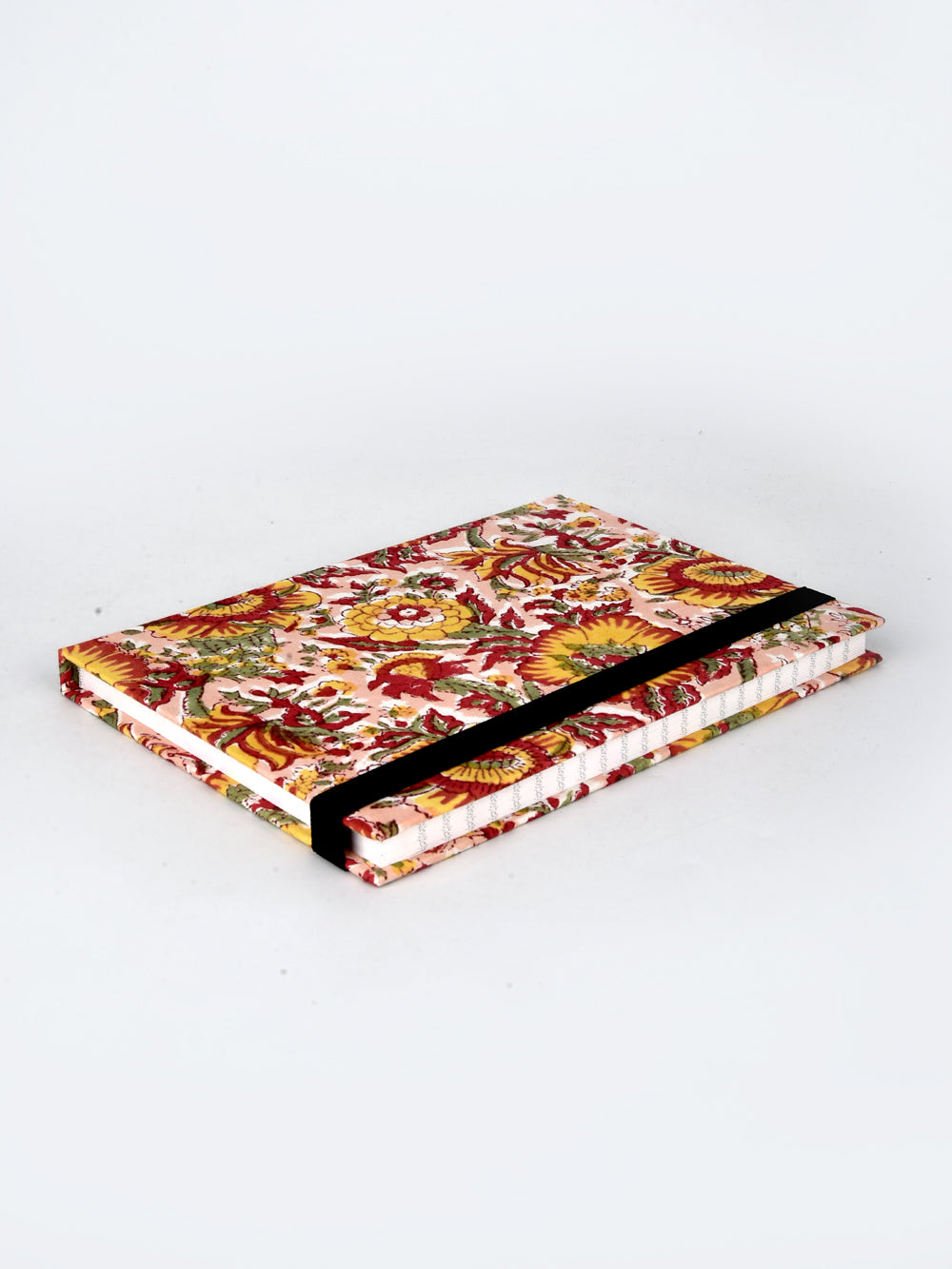 Flower Forage Block Printed A5 Elastic Notebook