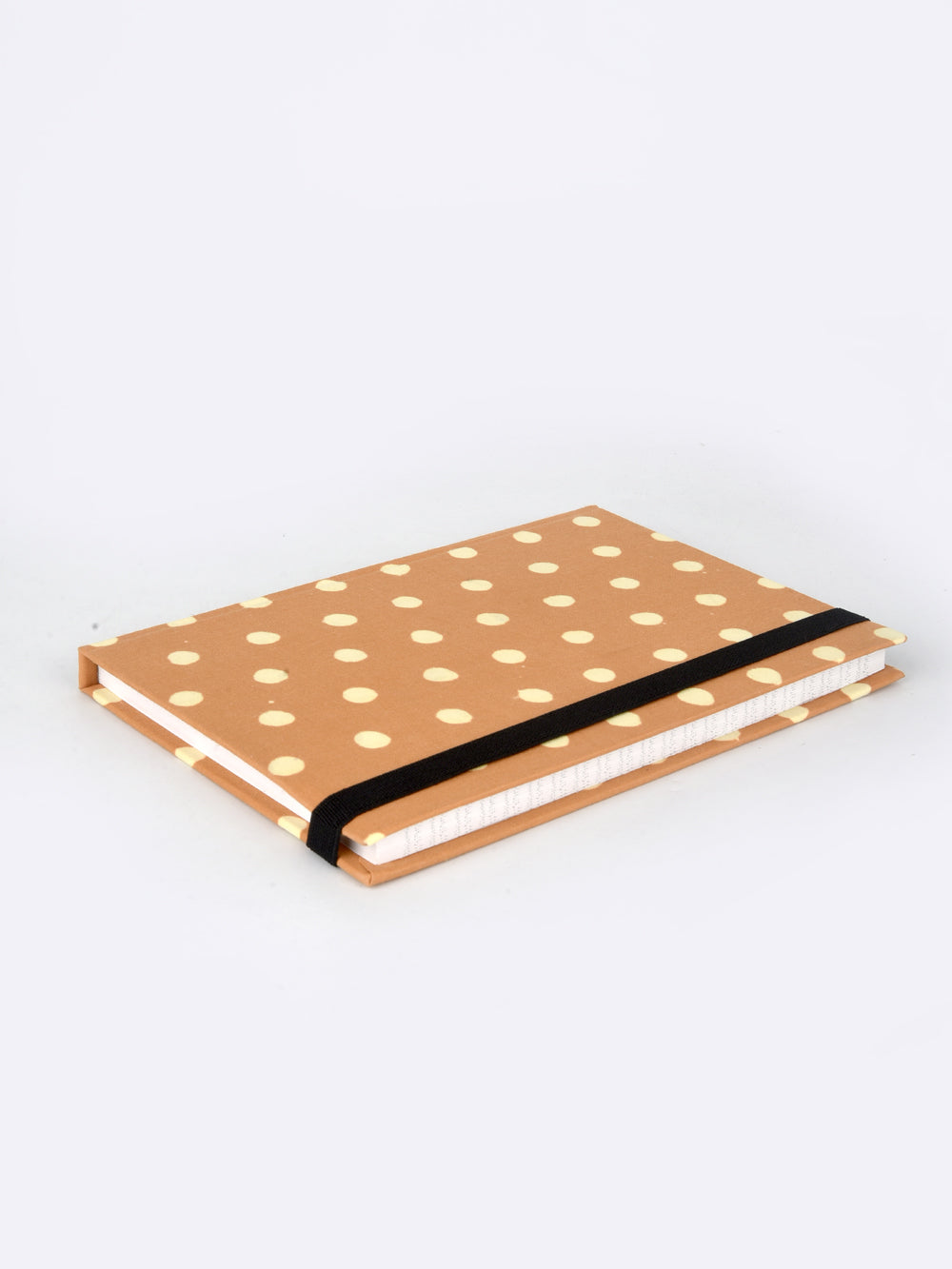 Polka Dot Block Printed A5 Elastic Notebook