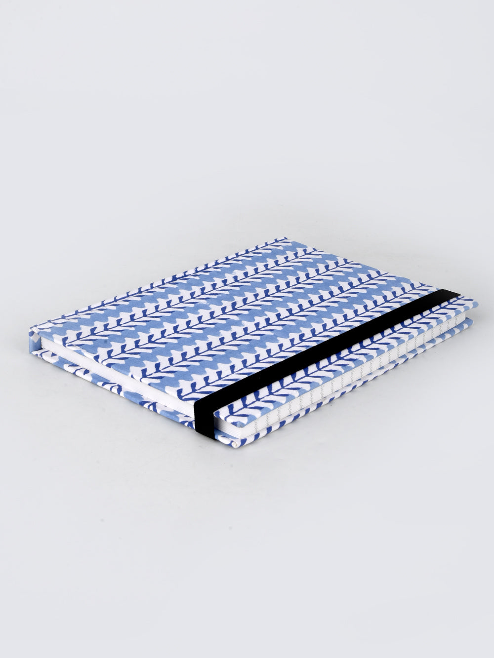 Vine Pattern Block Printed A5 Elastic Notebook