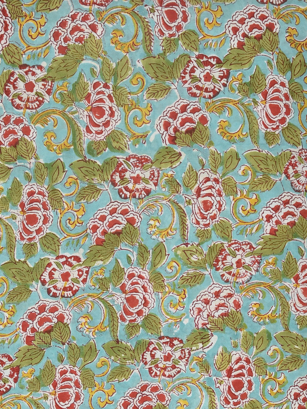 Flower Bloom Booti Motif Pattern Cotton Cambric Rapid Sanganeri Fabric