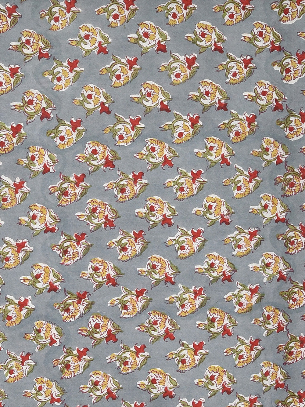 Grey Booti Pattern Cotton Cambric Rapid Sanganeri Fabric