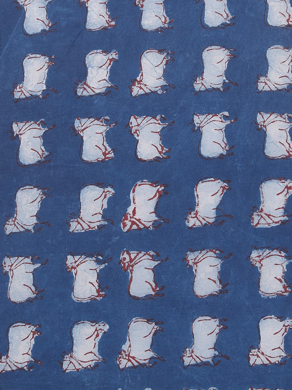 Indigo Daboo Natural Dyed Choti Nandi Outline Pattern Cotton Cambric F