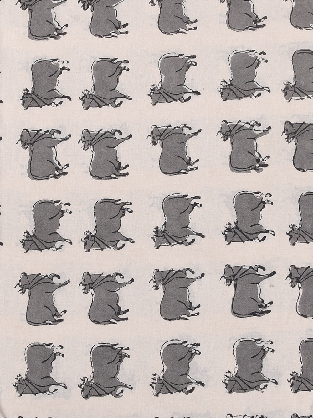 Bagru Grey Natural Dyed Choti Nandi Cotton Cambric Fabric