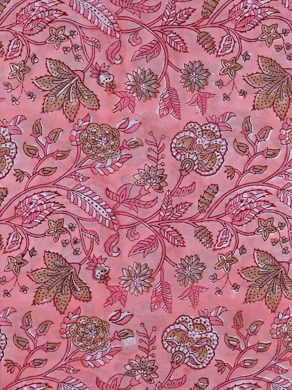 Pink Anokhi Chintz Flower Forage Pattern Cotton Cambric Sanganeri Rapid ...