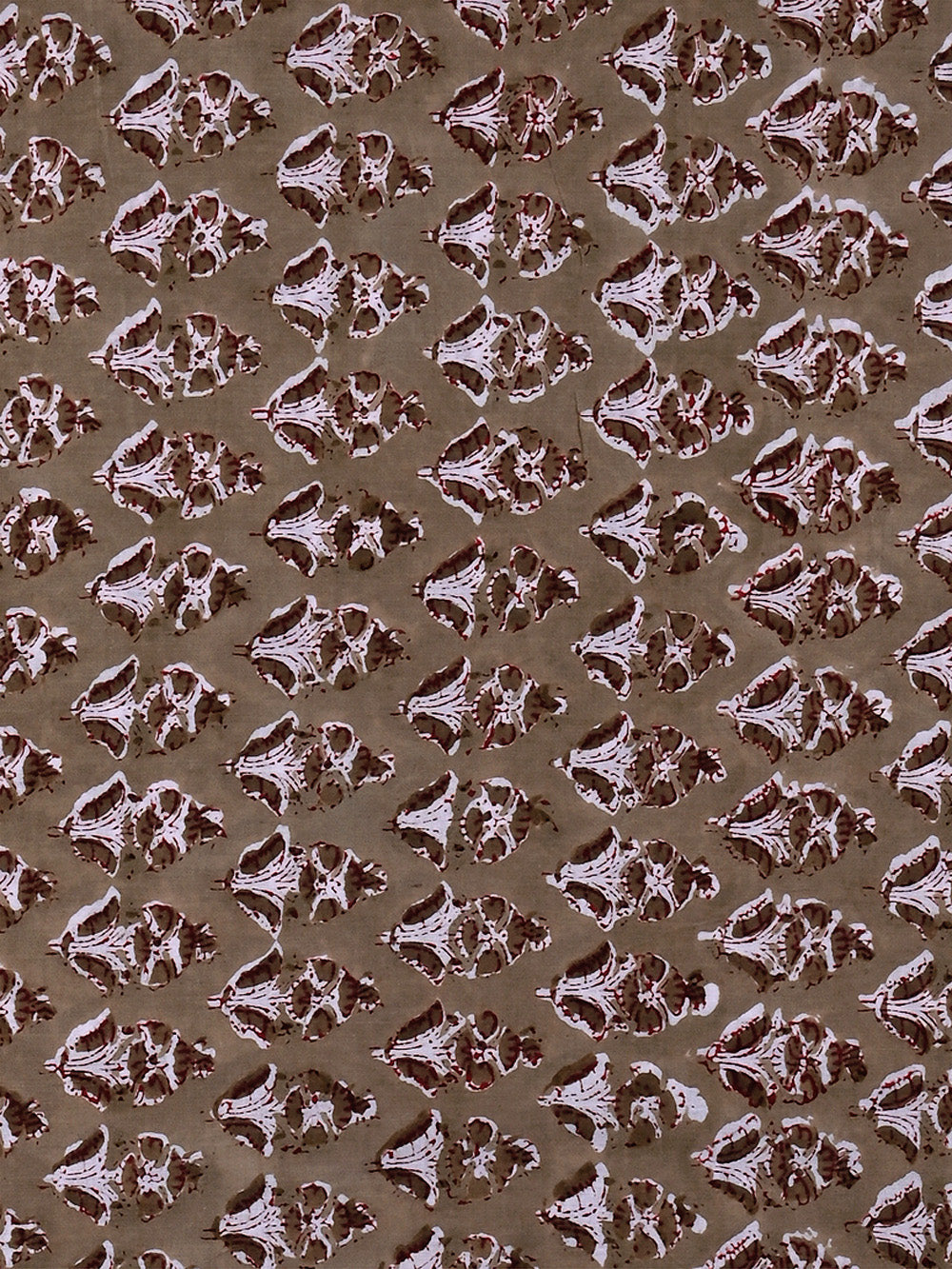 Coffee Green Grey Heritage Flower Motif Booti Cotton Cambric Sanganeri ...